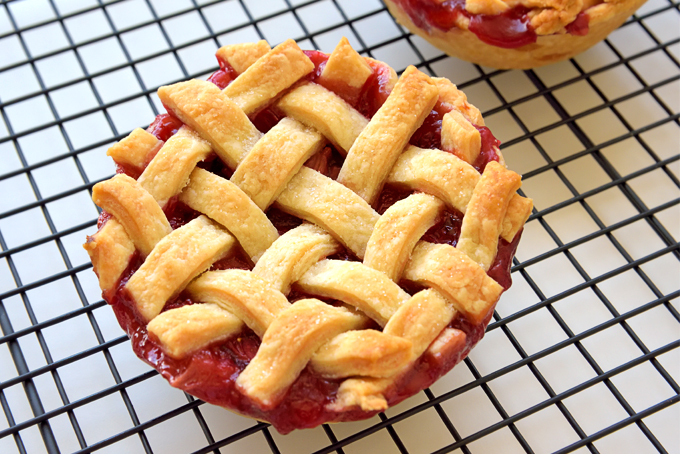 Mini Strawberry Lattice Pies - Little Swiss Baker